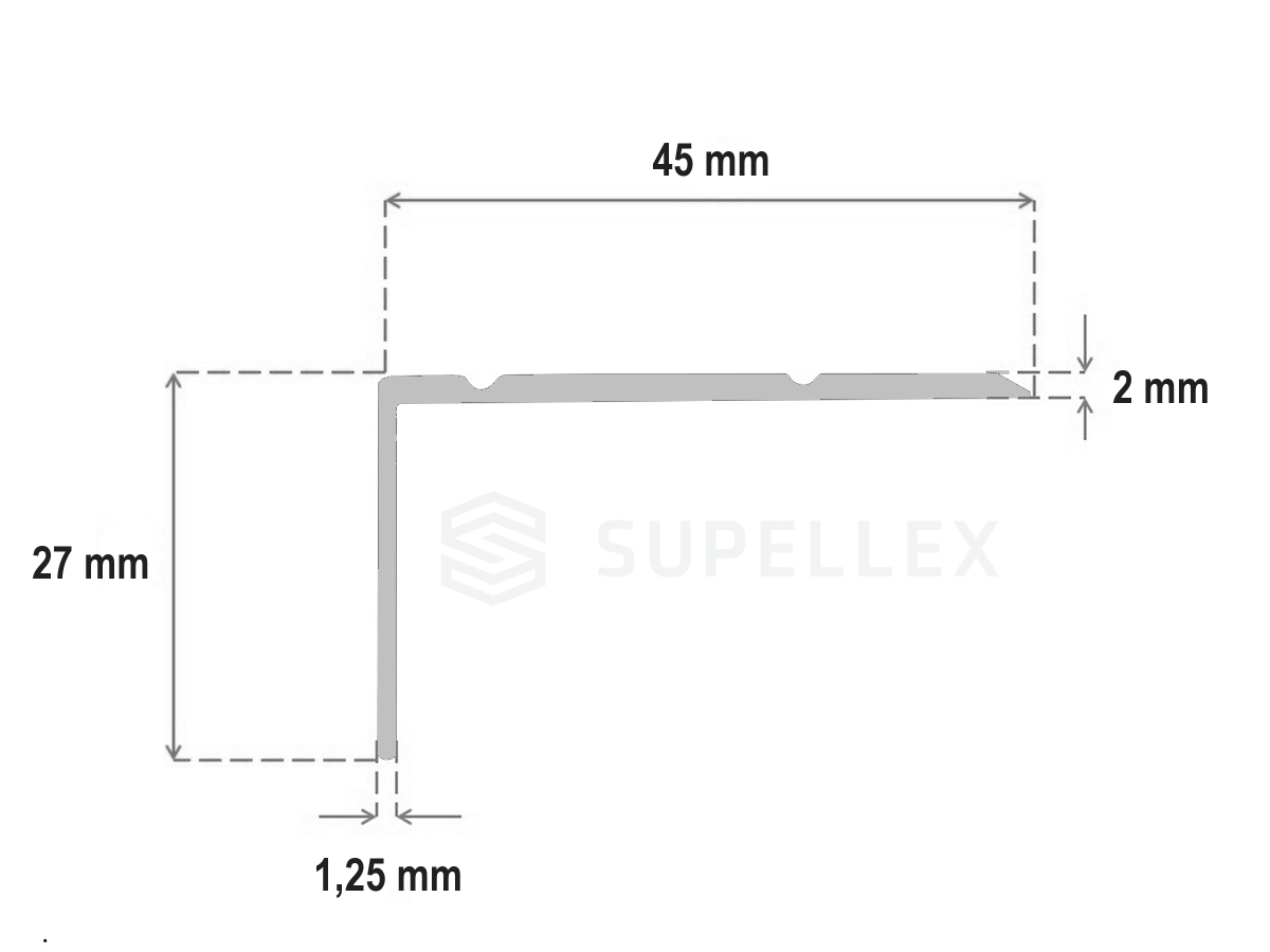 Schodová lišta samolepící Profilteam 45*27*2700 Dub světlý P25 | Supellex
