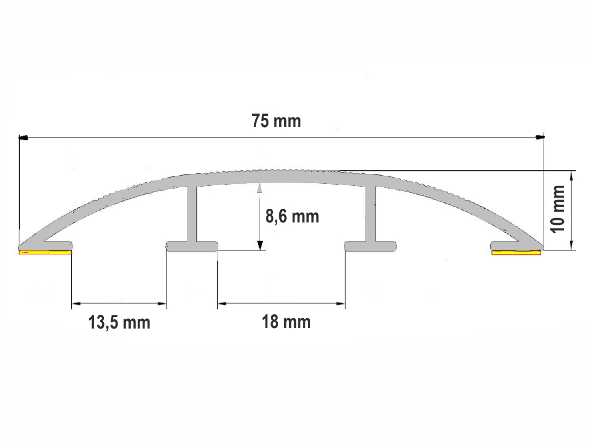 Přechodová lišta pro vedení kabelů Profilteam 75*1000 Dub P25A | Supellex